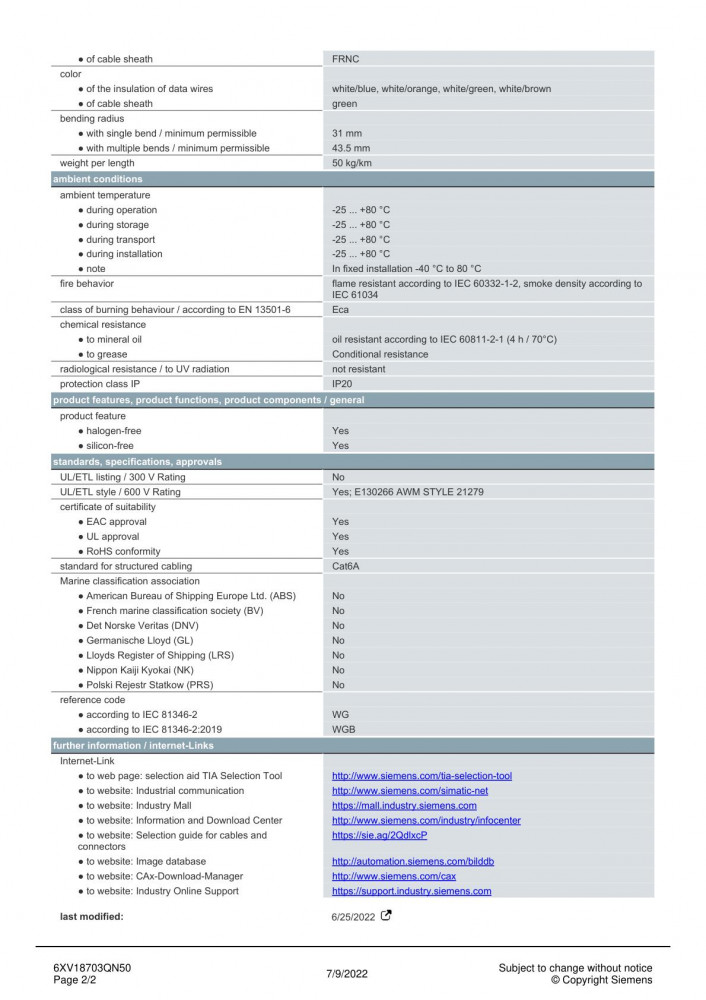 6XV18703QN50 technical document page 2
