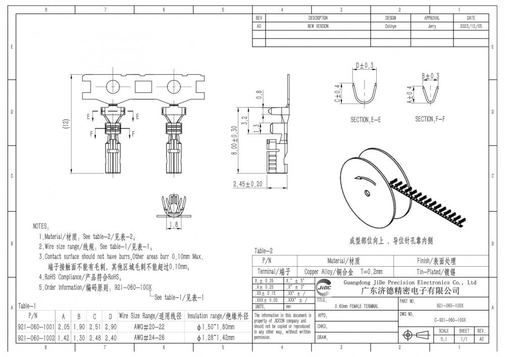 JIDC 921-060-1001 technical drawing preview