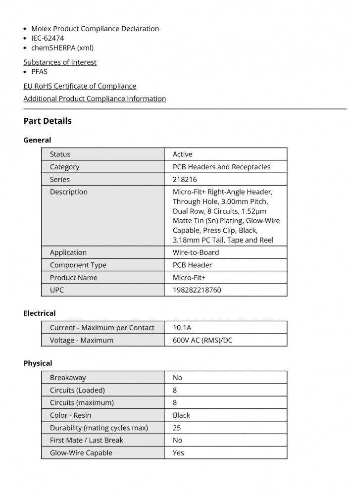 Technical document image 2 for MOLEX 2182160850