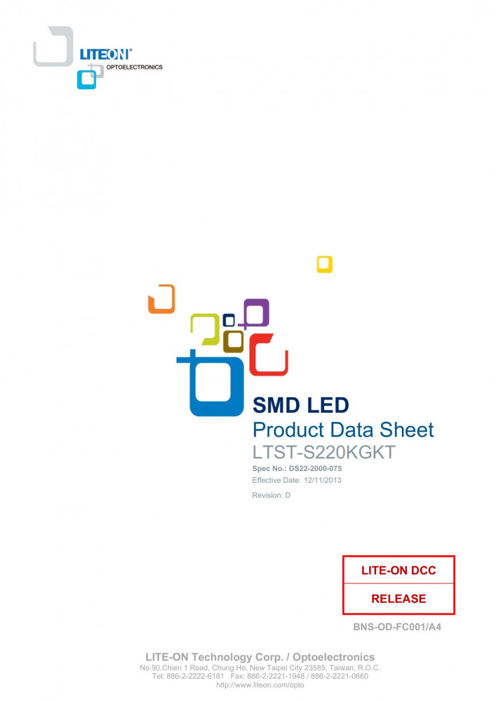 LTST-S220KGKT datasheet page 1