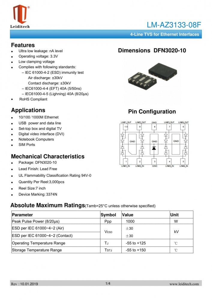 LM-AZ3133-08F datasheet page 1