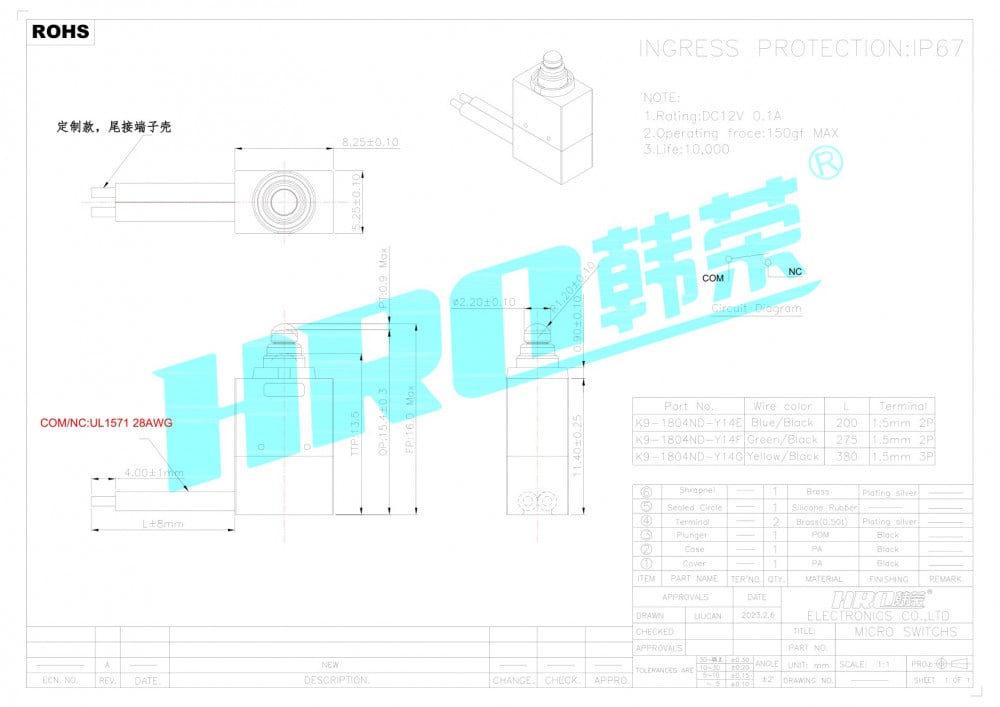 K9-1804ND-Y14G manufacturer drawing page 1