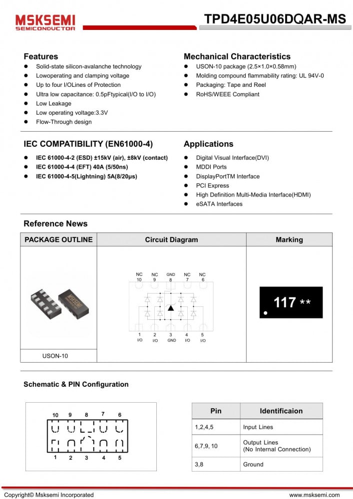 TPD4E05U06DQAR-MS datasheet page 2