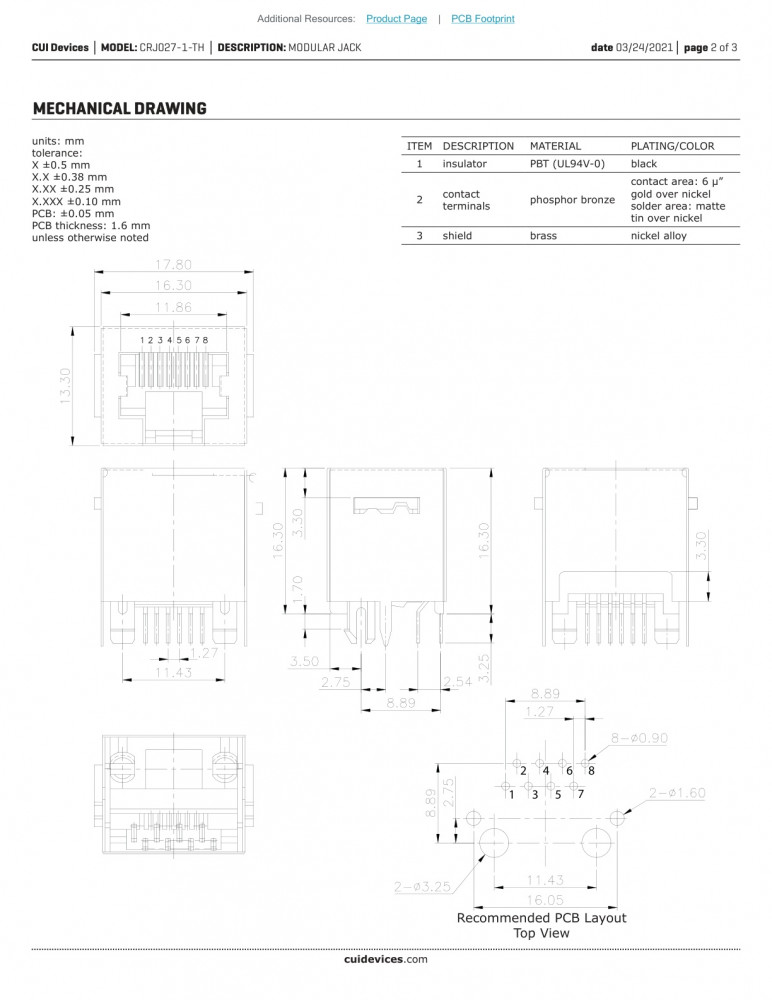 CRJ027-1-TH datasheet page 2