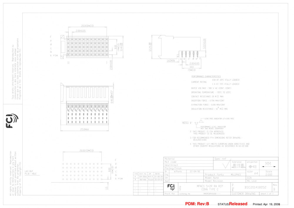 HM2R30PA5100N9LF technical drawing page 1