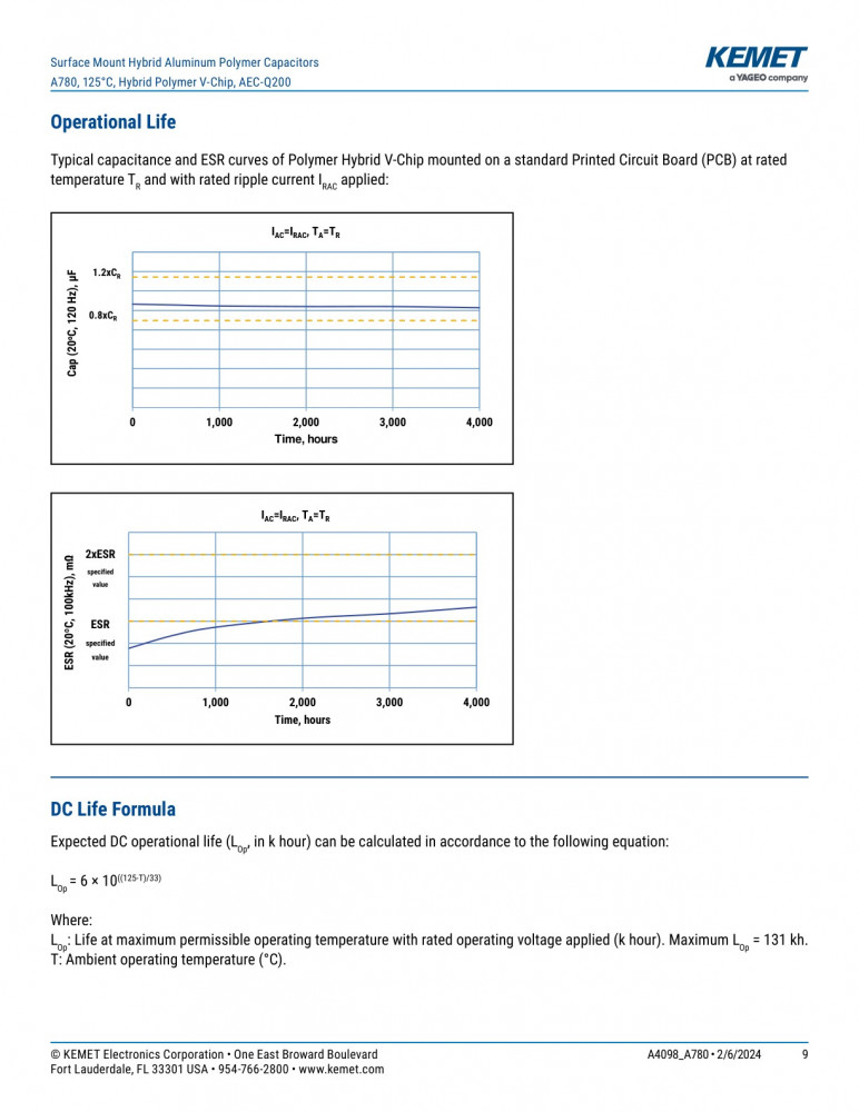 KEMET A780 datasheet page 9