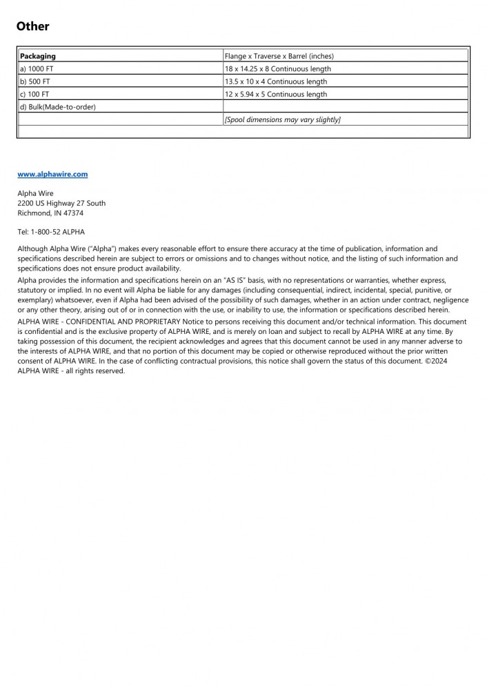 Alpha Wire 5302C specification page 3