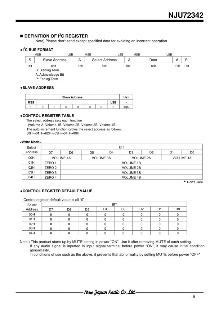 NJU72342 datasheet page 9