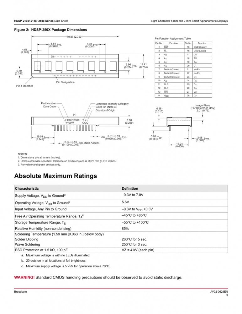 HDSP-2112 datasheet page 3