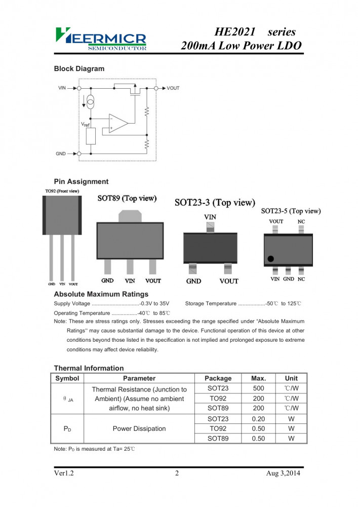 HE2021 datasheet page 2