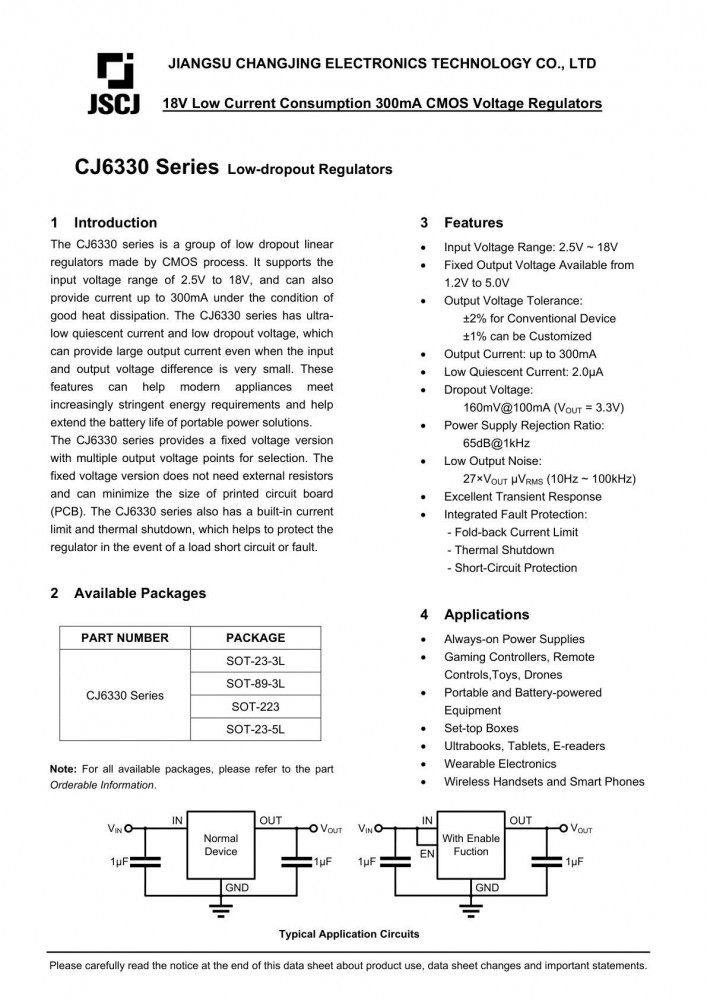 CJ6330 datasheet page 1