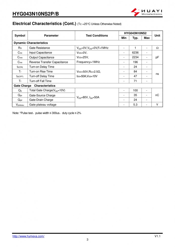 HYG043N10NS2B datasheet page 3