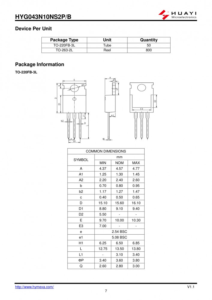 HYG043N10NS2B datasheet page 7