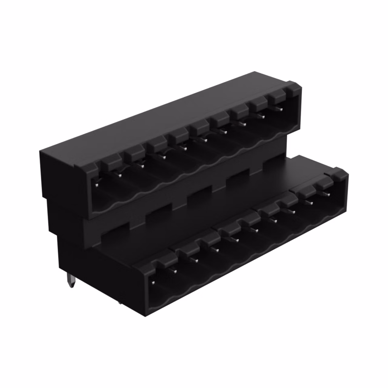 5.00mm Pitch Eurostyle Horizontal Dual Level PCB Header, Closed Ends, 20  Circuits for sale