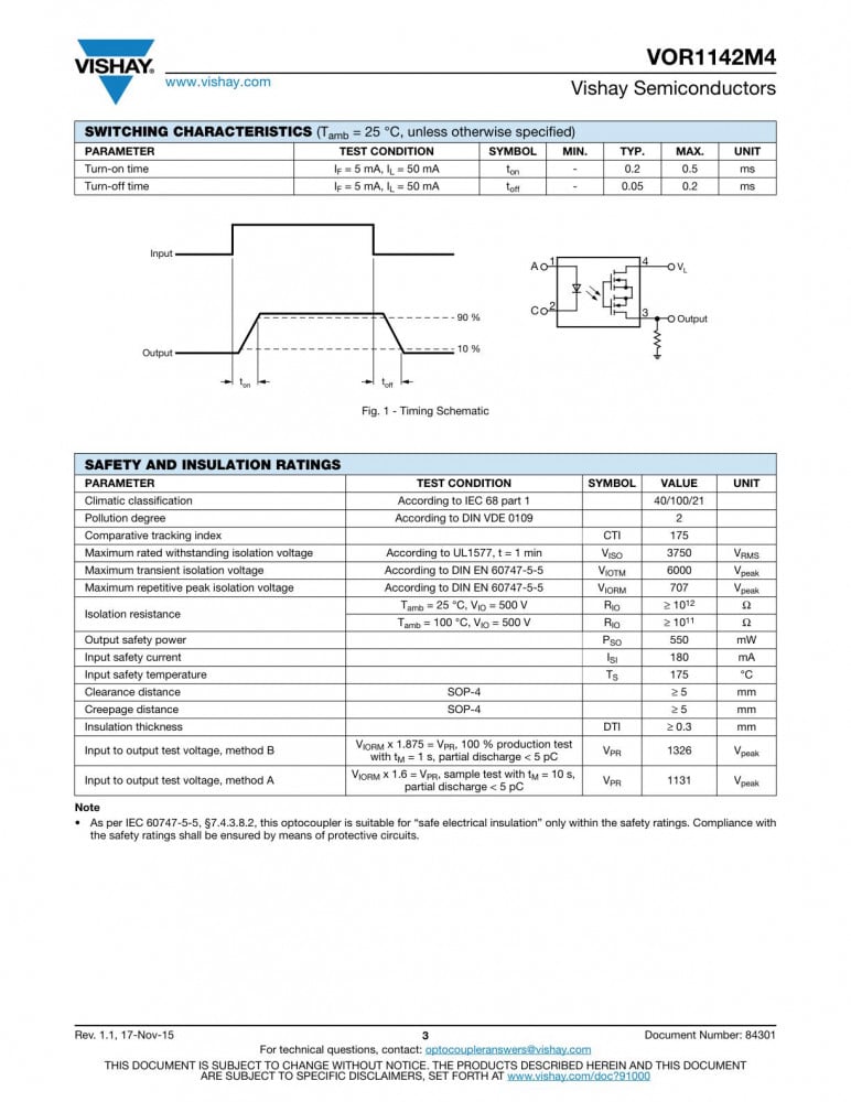 VOR1142M4 datasheet page 3