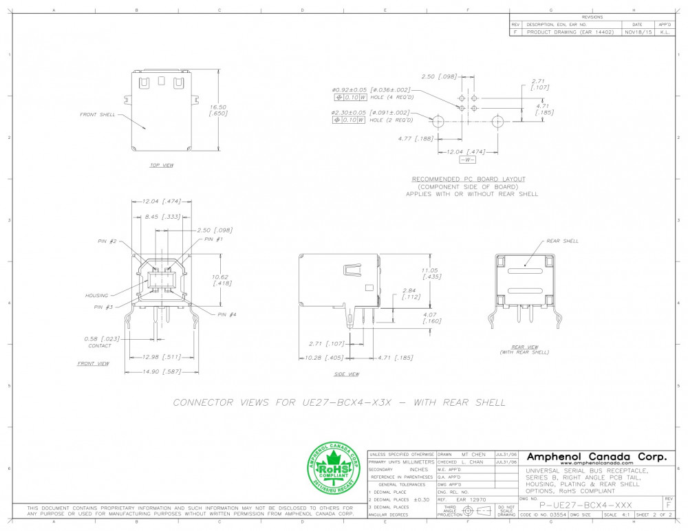 Amphenol UE27BC5413H product drawing page 2