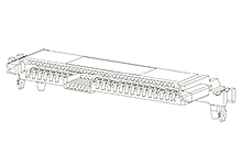 1.27mm Signal Pitch, 0.80mm Signal Pitch, 1.27mm Power Pitch SAS-3 Receptacle, Right-Angle, Surface Mount, with Forklock, 2.85mm Height, 3.50mm Peg Length, 1.60mm PCB Thickness, 29 Circuits, with Cap, Embossed Tape and Reel, Lead-Free