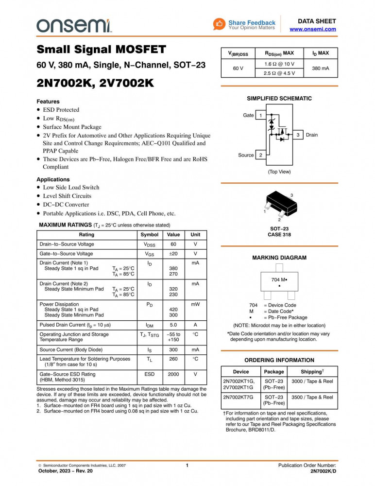 2V7002K datasheet page 1