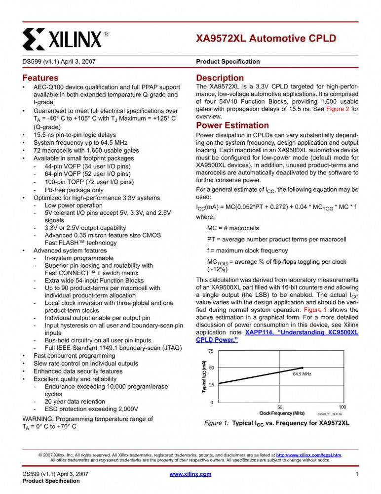 XA9572XL DS599 page 1