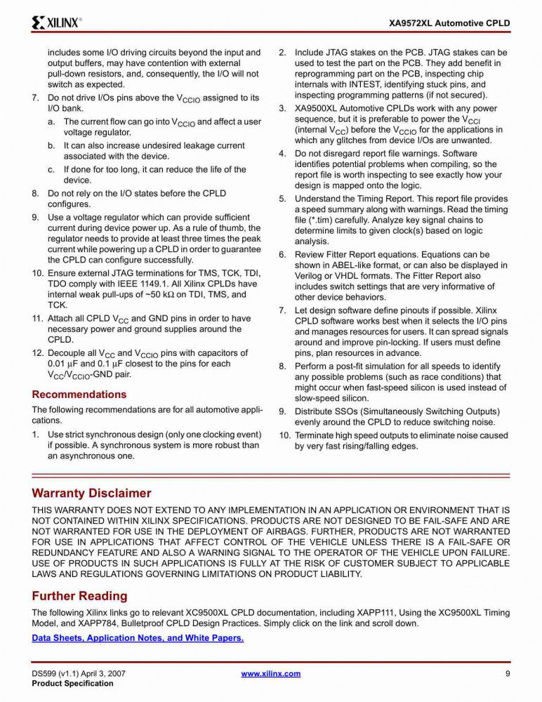 XA9572XL DS599 page 9