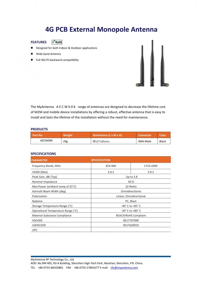 AECW006 datasheet page 1