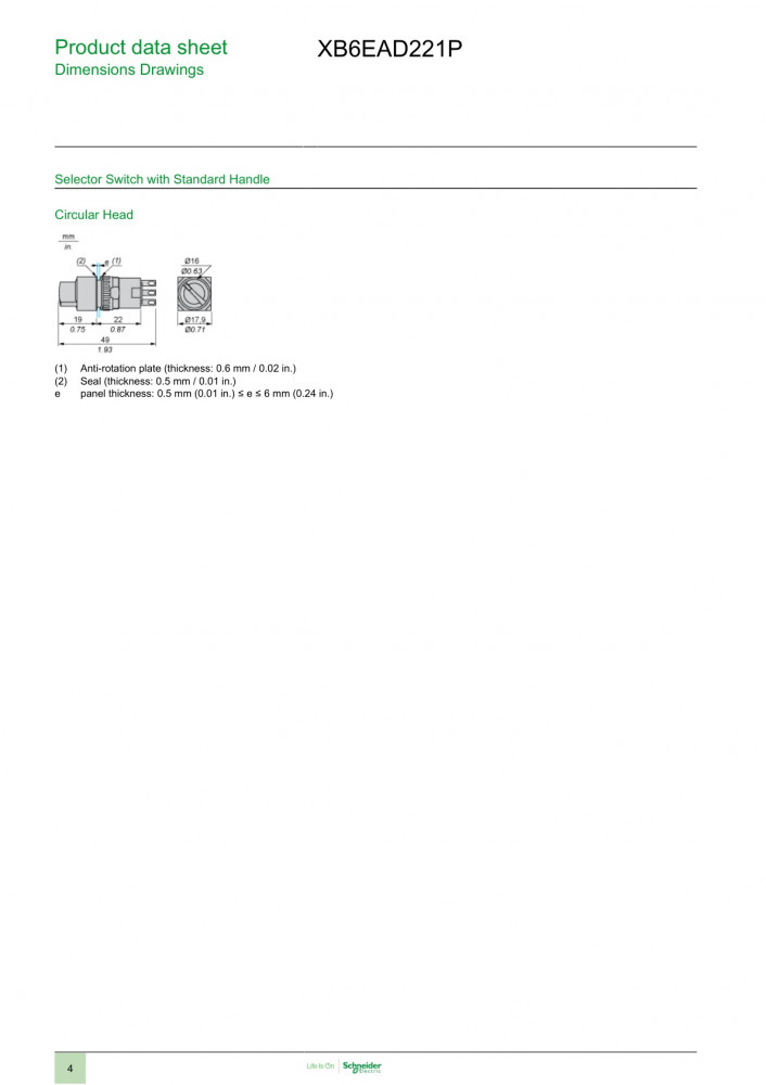 XB6EAD221P technical document page 4