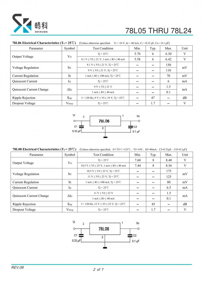 78L10 datasheet page 2
