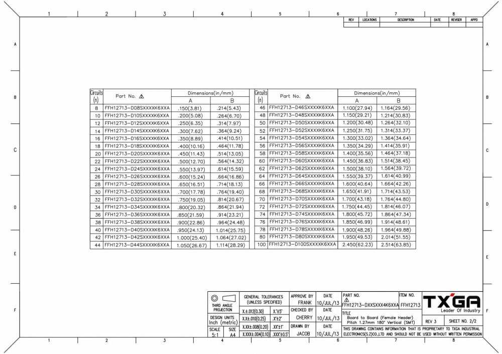 TXGA FFH12713 technical drawing page 4