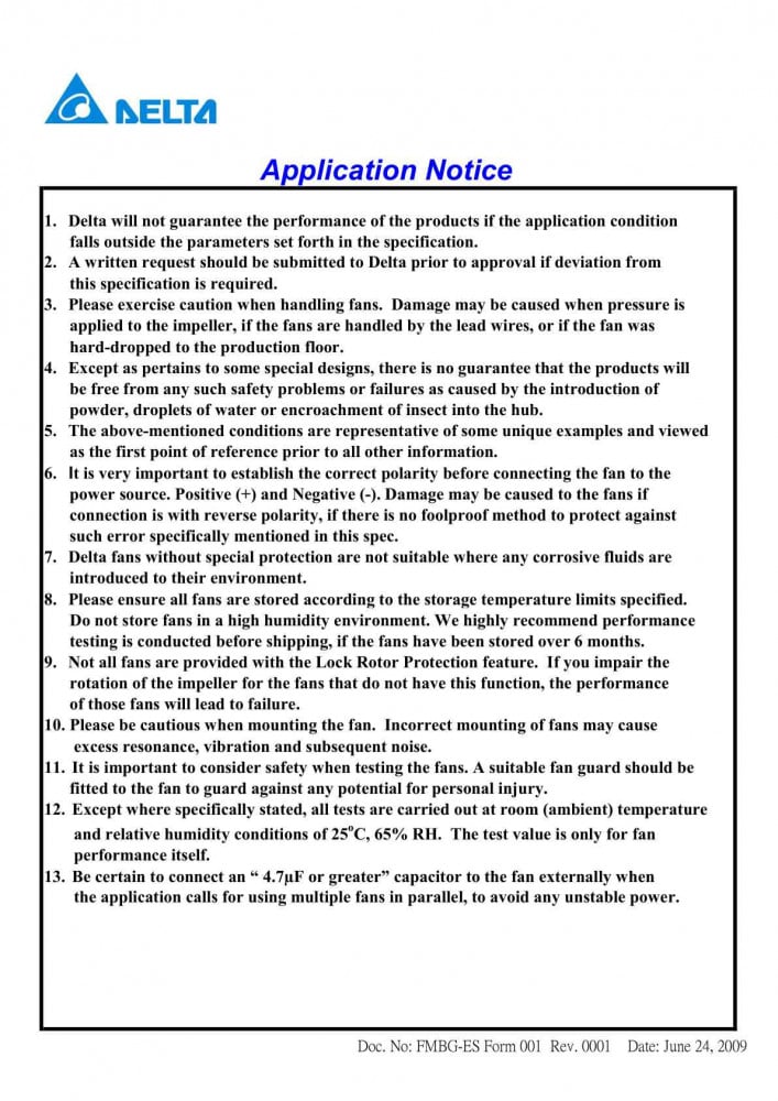 PFB0924UHEV02 D application notice