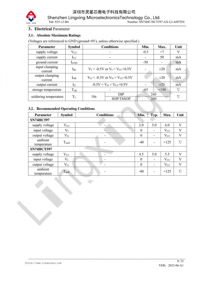 SN74HC597 datasheet page 8