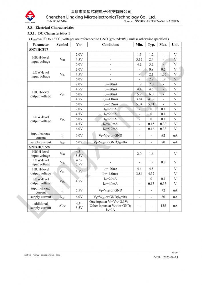 SN74HC597 datasheet page 9
