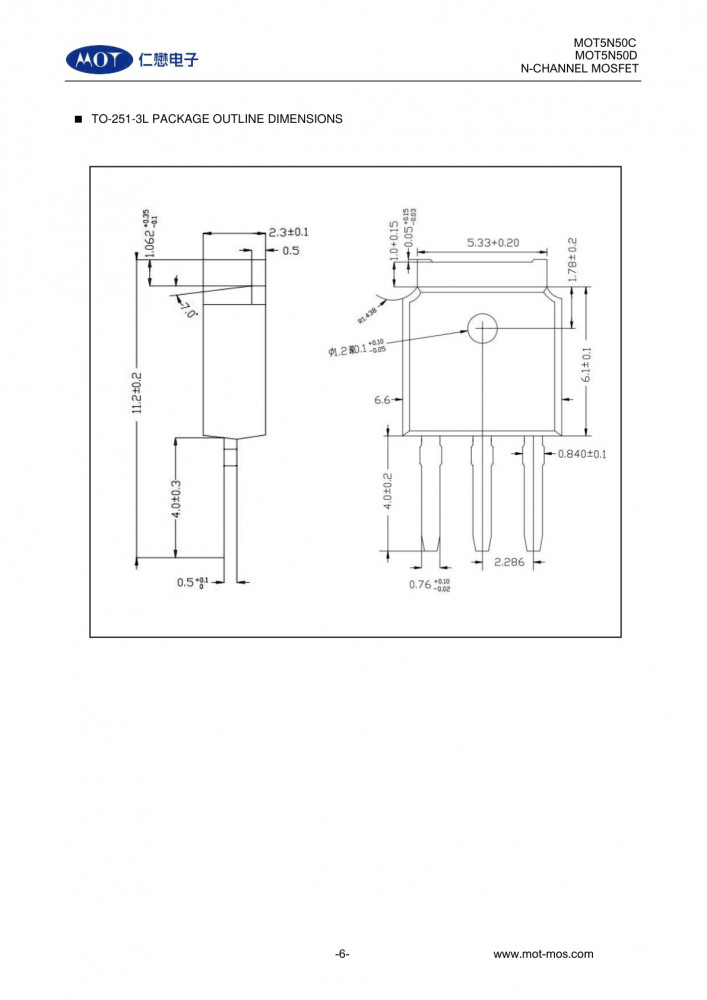 MOT5N50D datasheet page 6