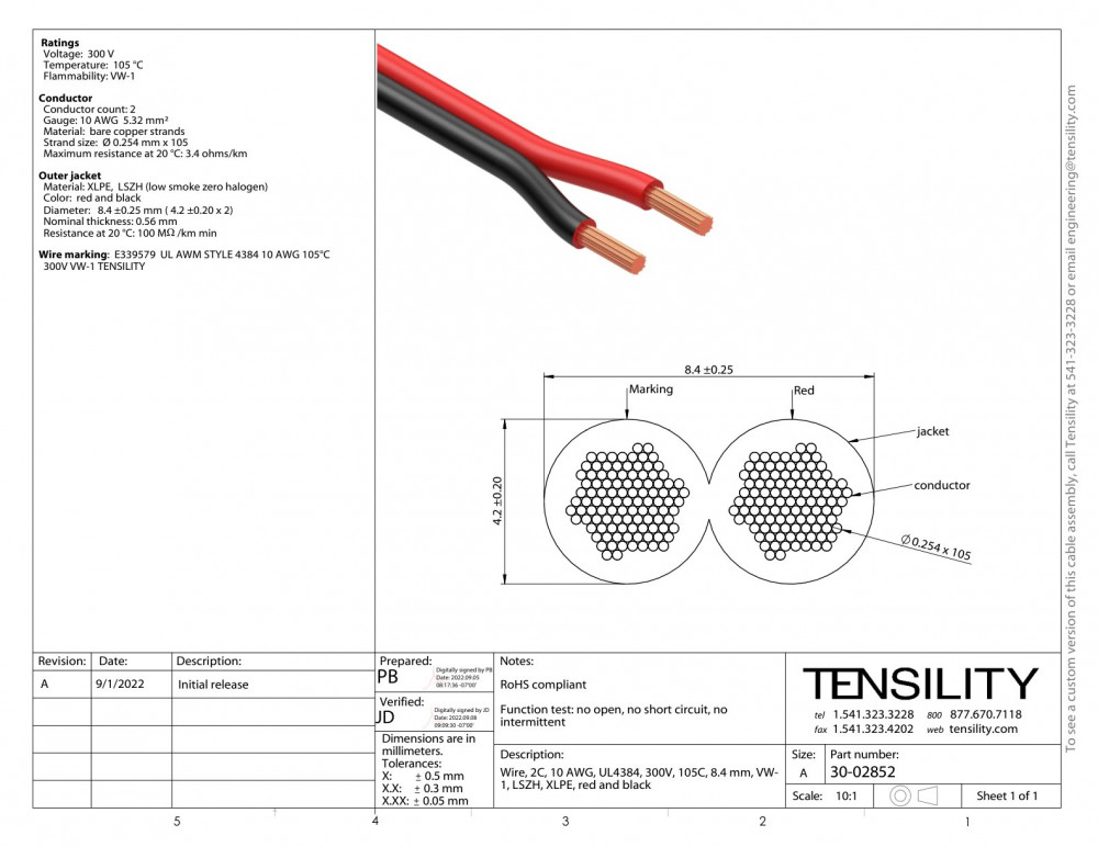 Tensility International 30-02852 product drawing
