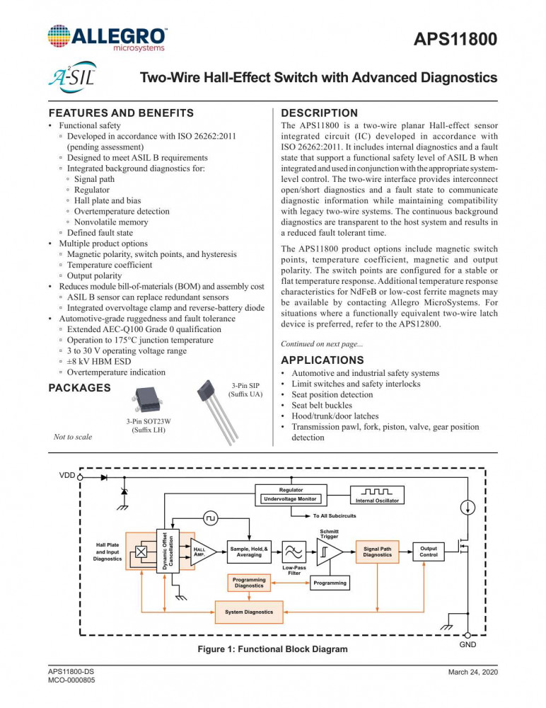 APS11800 datasheet page 1