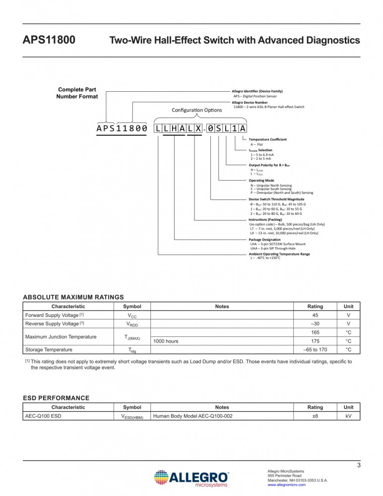 APS11800 datasheet page 3