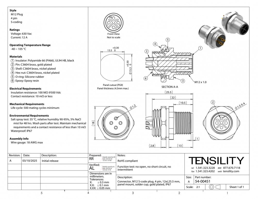 Tensility International 54-00451 product drawing
