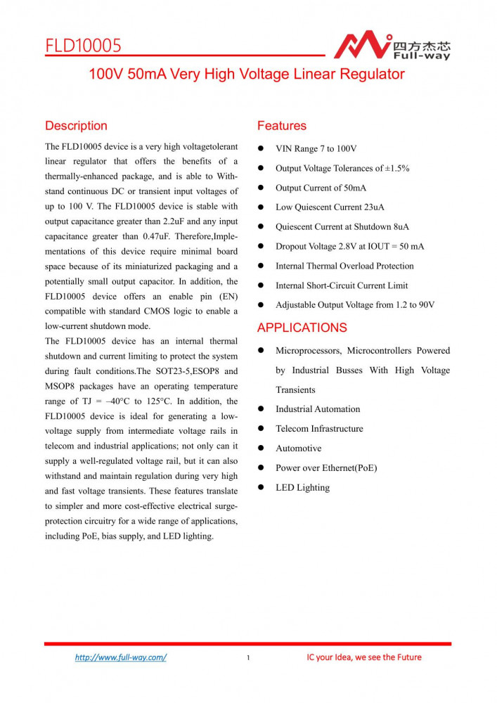 FLD10005 datasheet page 1