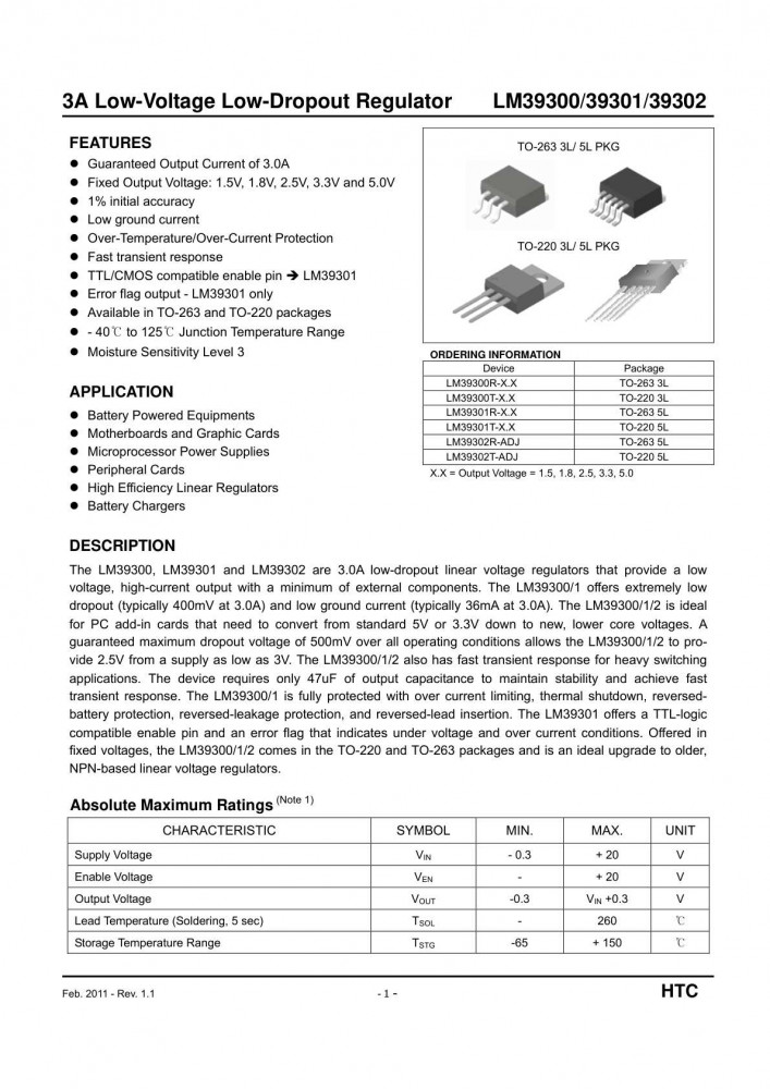 LM39302R datasheet page 1