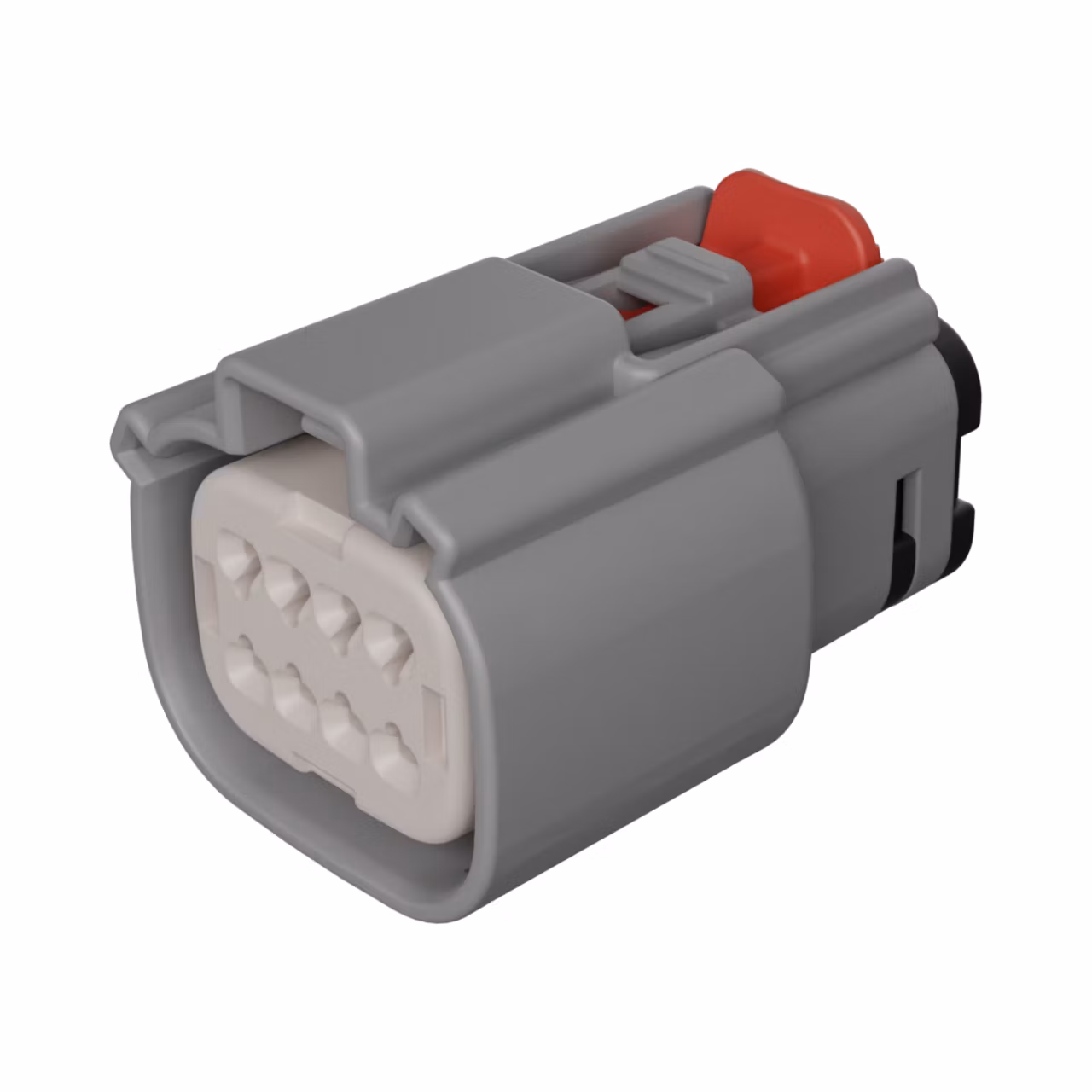 MX150 Mat-Sealed Female Connector Assembly, Dual Row, 8 Circuits, Keying Option B, with Connector Position Assurance, Light Gray for sale