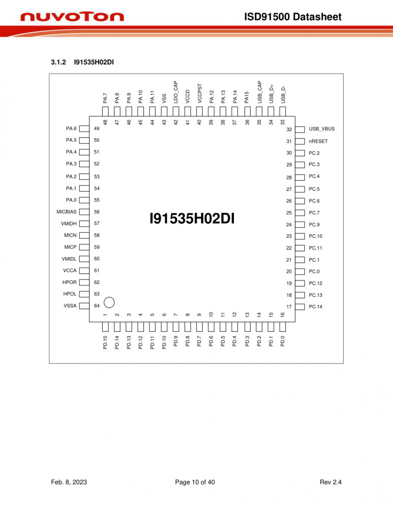 ISD91500 datasheet page 10