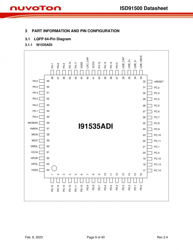 ISD91500 datasheet page 9