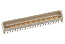 1.00mm Mezz (IEEE 1386) Plug, Surface Mount, Dual Row, Vertical Stacking, 64 Circuits, 8.35mm Unmated Height, without PCB Locator Pegs, with Robotic Placement Metal Cap, 0.76µm Gold (Au) Selective Plating, Tube Packaging