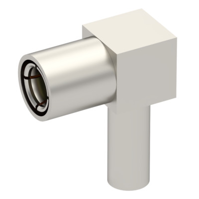 SMB / RIGHT ANGLE PLUG FEMALE CRIMP TYPE FOR 2/50 D CABLE NICKEL for sale