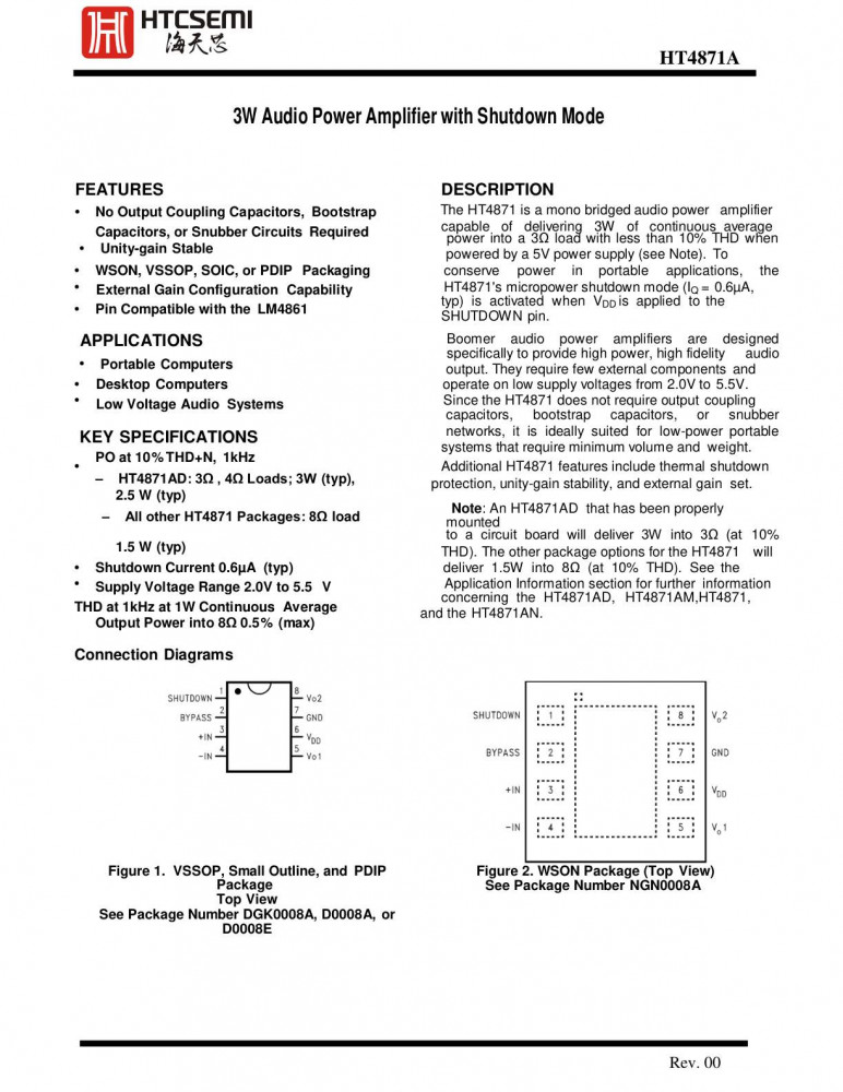 HT4871 technical document page 1