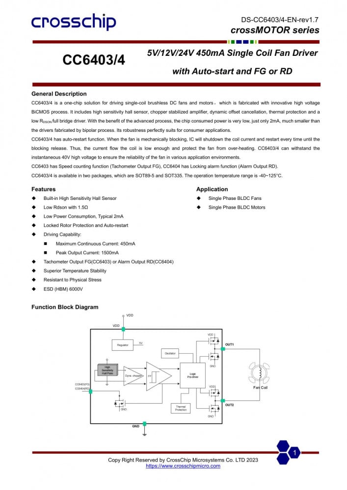 CC6403SS datasheet page 1