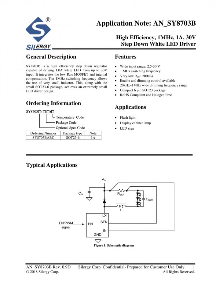 SY8703BABC datasheet page 1