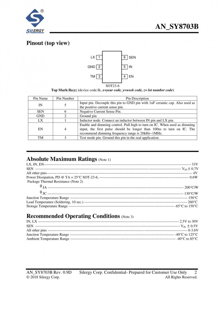 SY8703BABC datasheet page 2