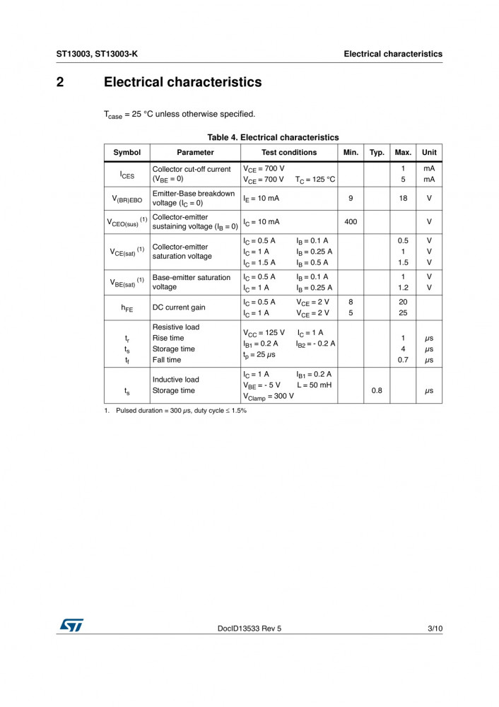 ST13003 datasheet page 3