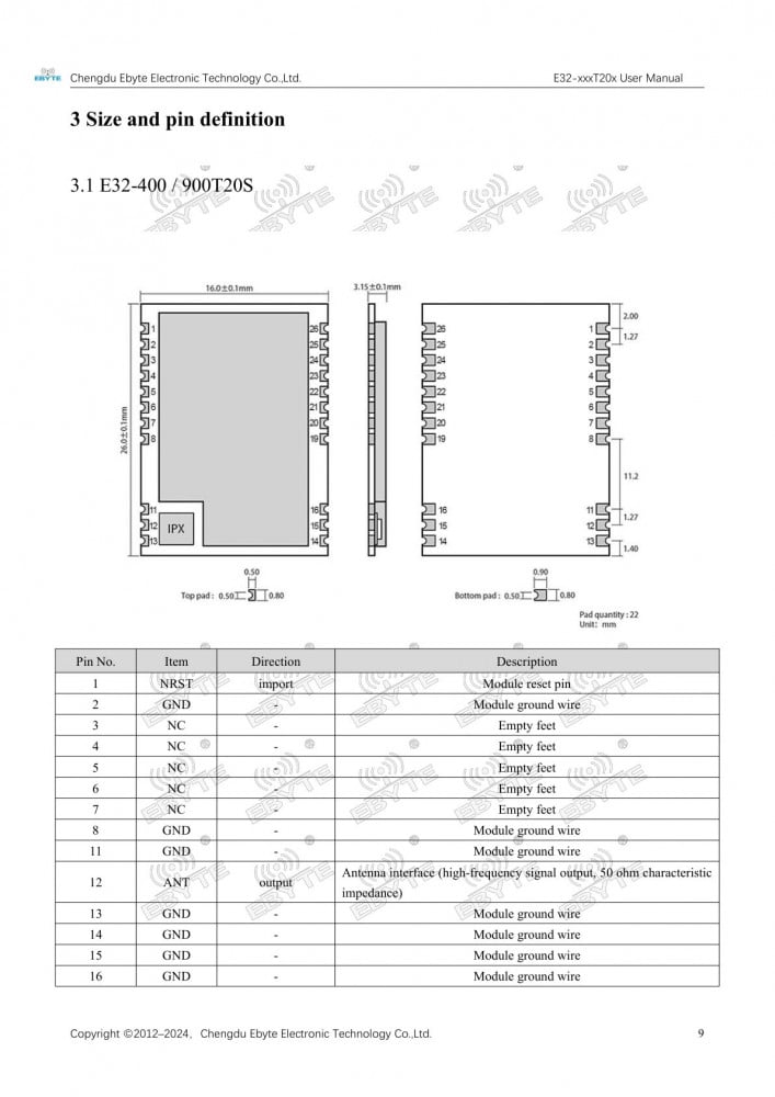 E32-433T20D documentation page 9