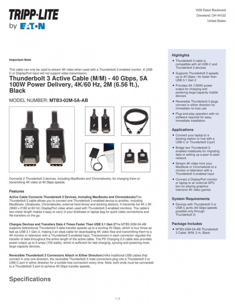 MTB3-02M-5A-AB technical document page 1